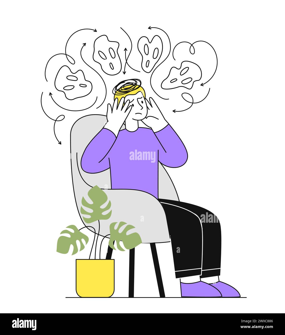 Mental problems young people Stock Vector Images - Alamy