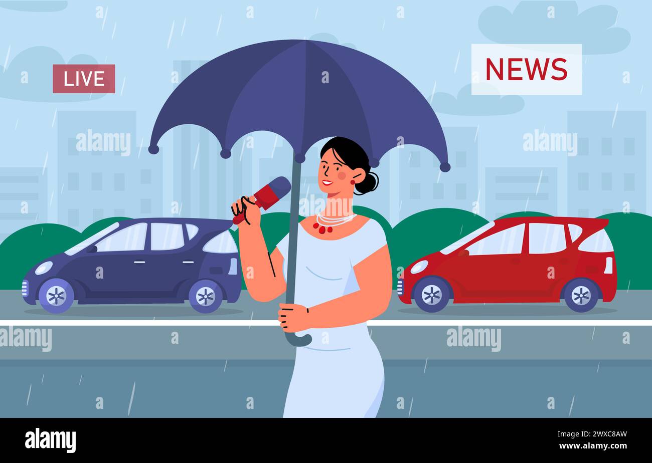 Woman news reporter vector Stock Vector Image & Art - Alamy