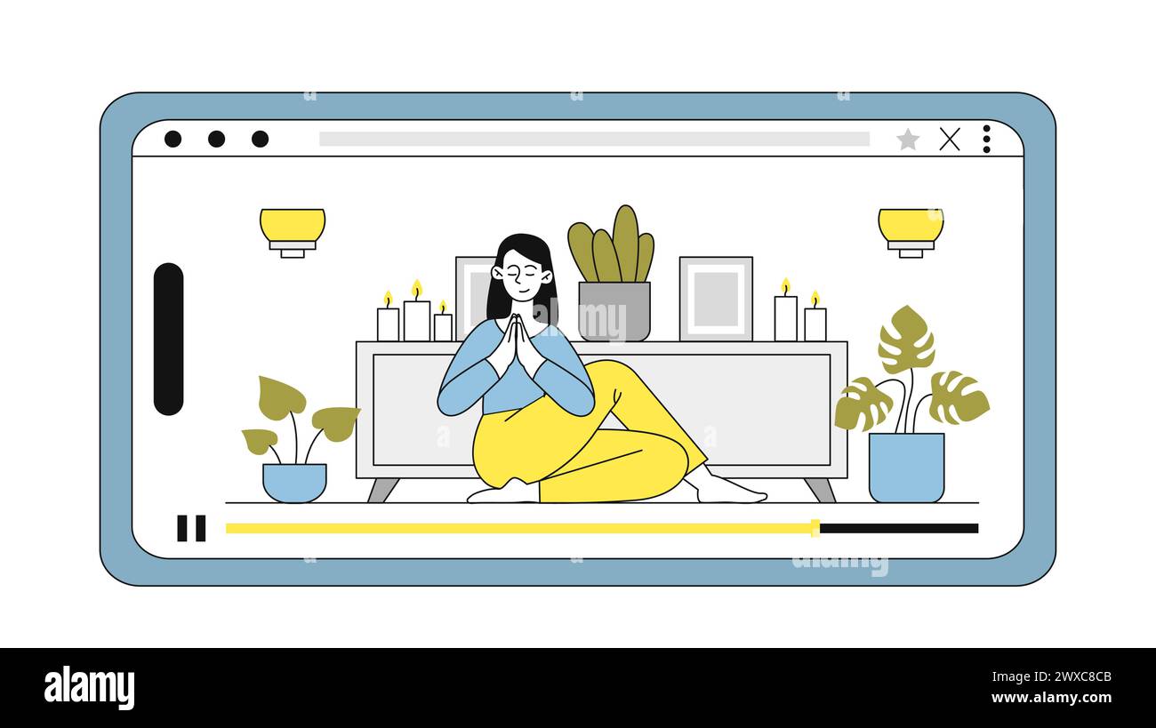 Girl watching online class Stock Vector Images - Alamy