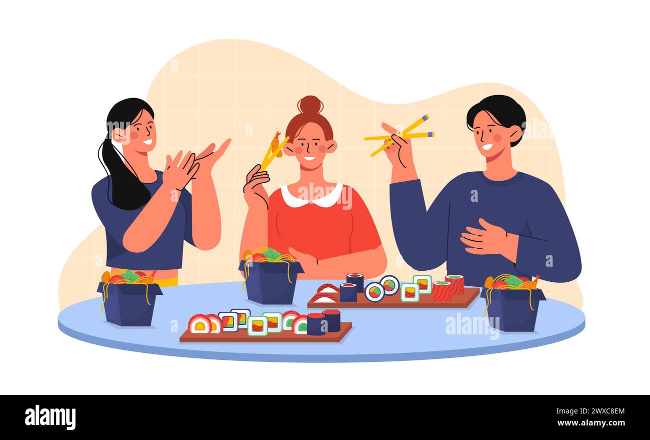 Oriental cuisine vector concept Stock Vector Image & Art - Alamy