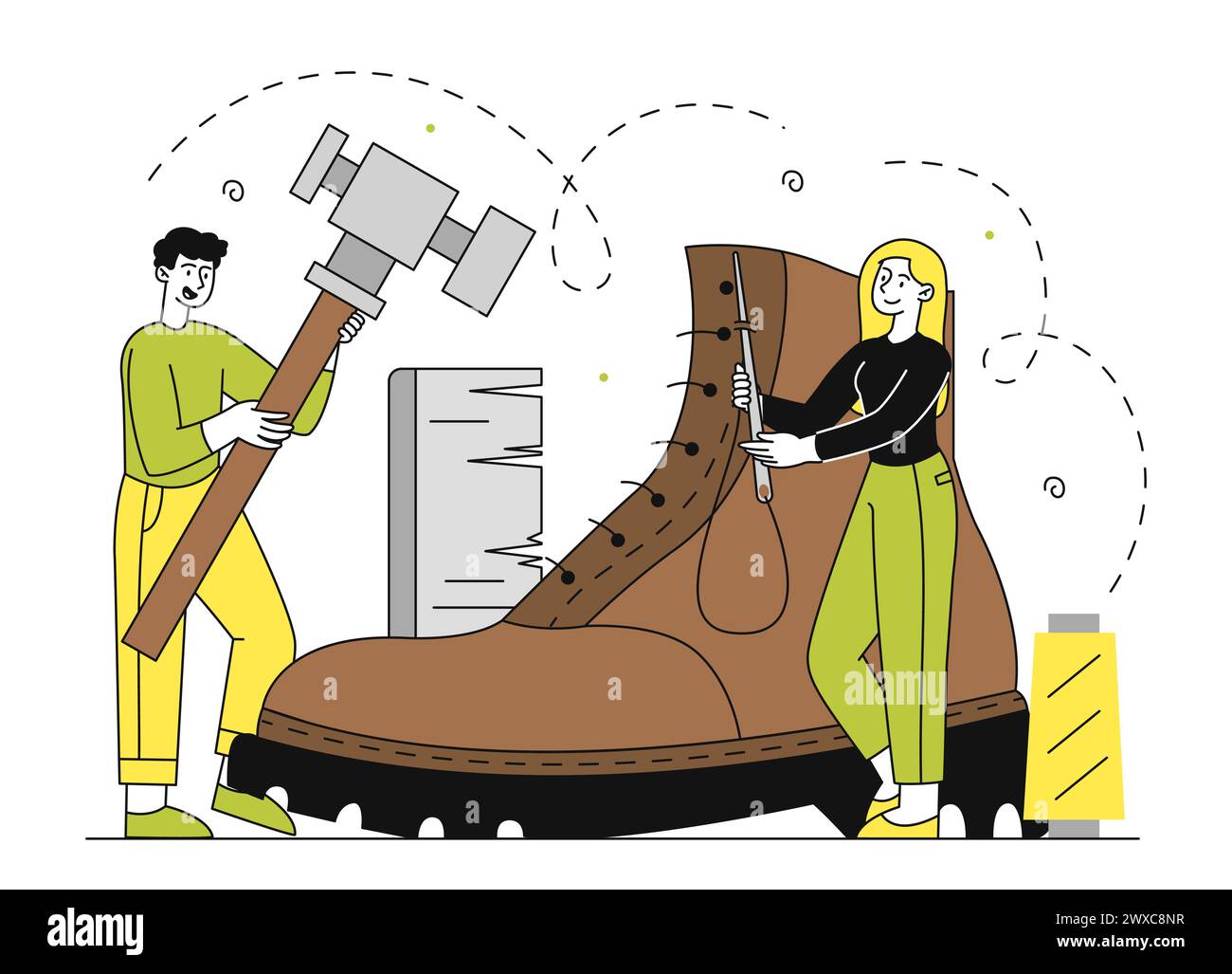 Shoemaker background Stock Vector Images - Alamy