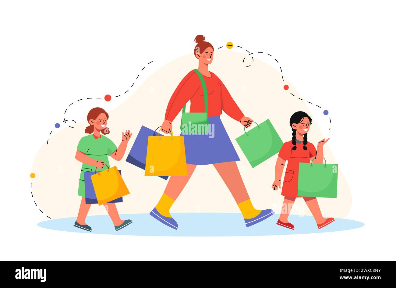 Shopping with children vector concept Stock Vector Image & Art - Alamy