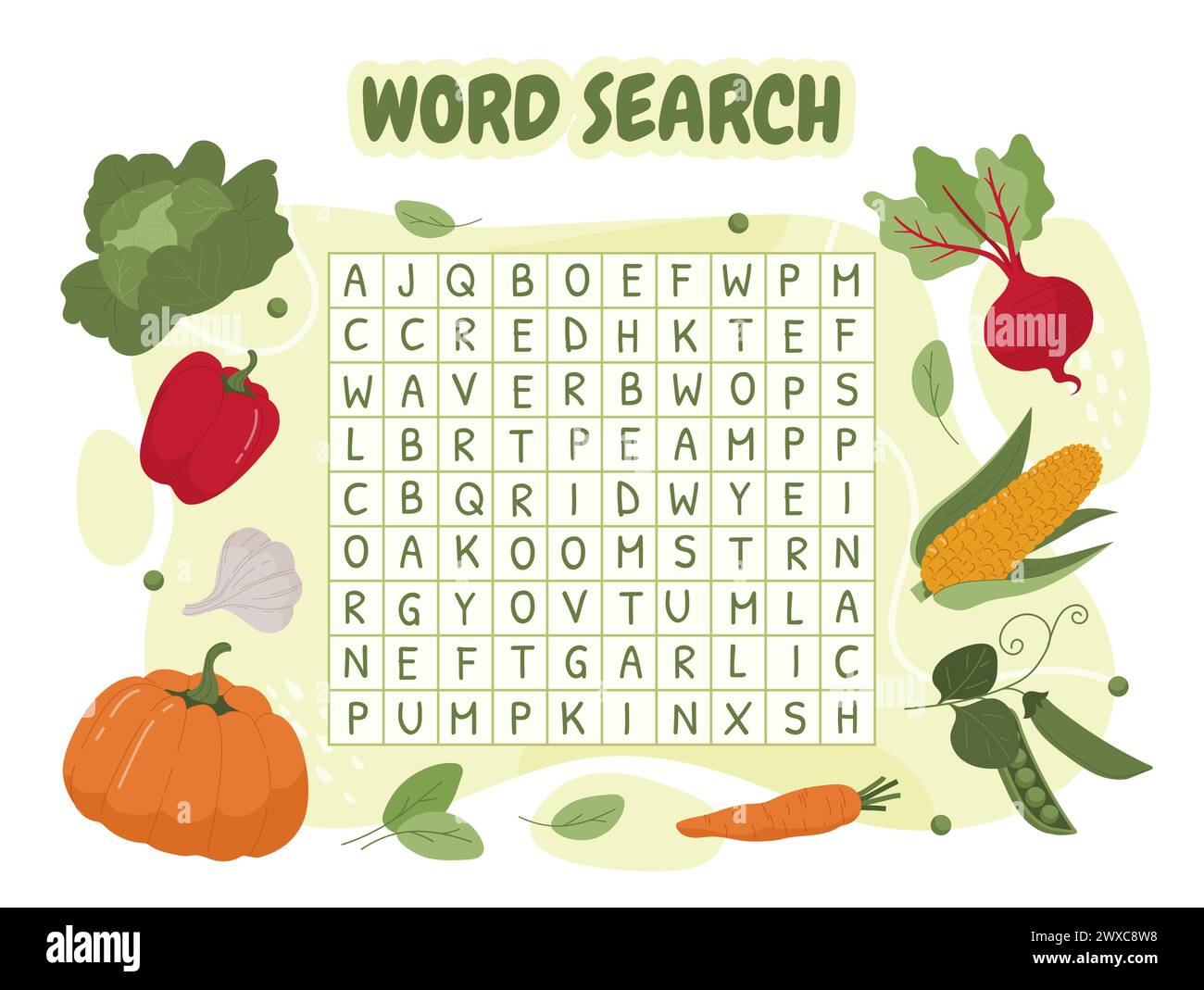 Vegetables word search vector Stock Vector Image & Art - Alamy