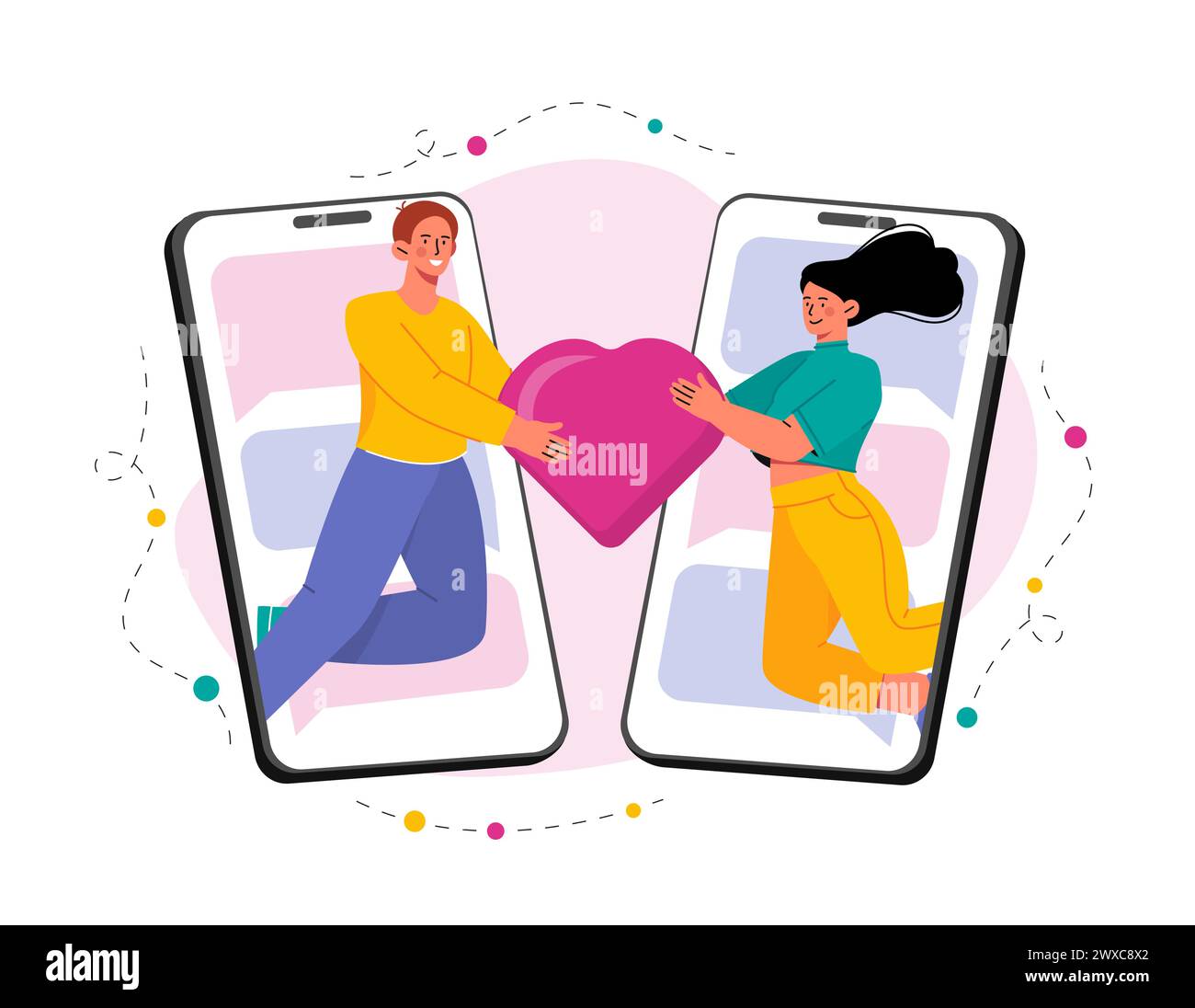 Man smiling texting on Stock Vector Images - Alamy