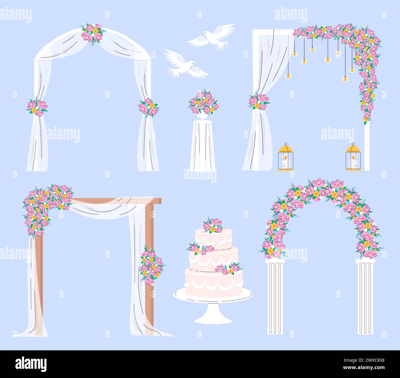 Wedding ring arch Stock Vector Images - Alamy