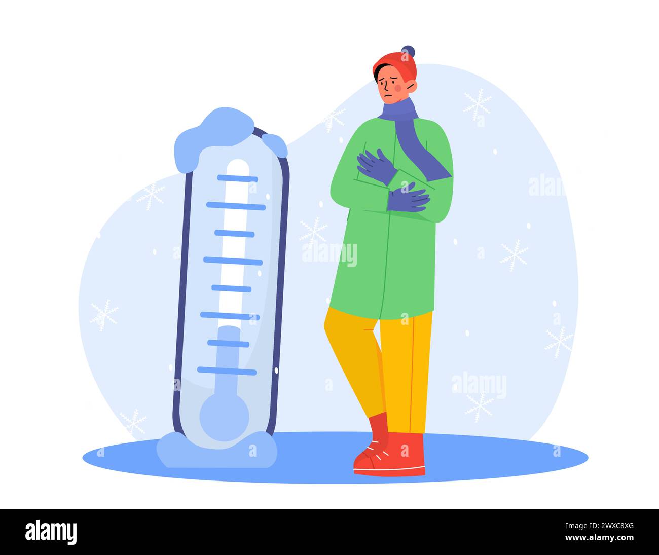Woman with cold temperature vector Stock Vector Image & Art - Alamy