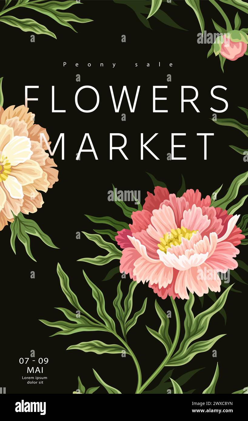 Vintage flowers poster vector concept Stock Vector Image & Art - Alamy