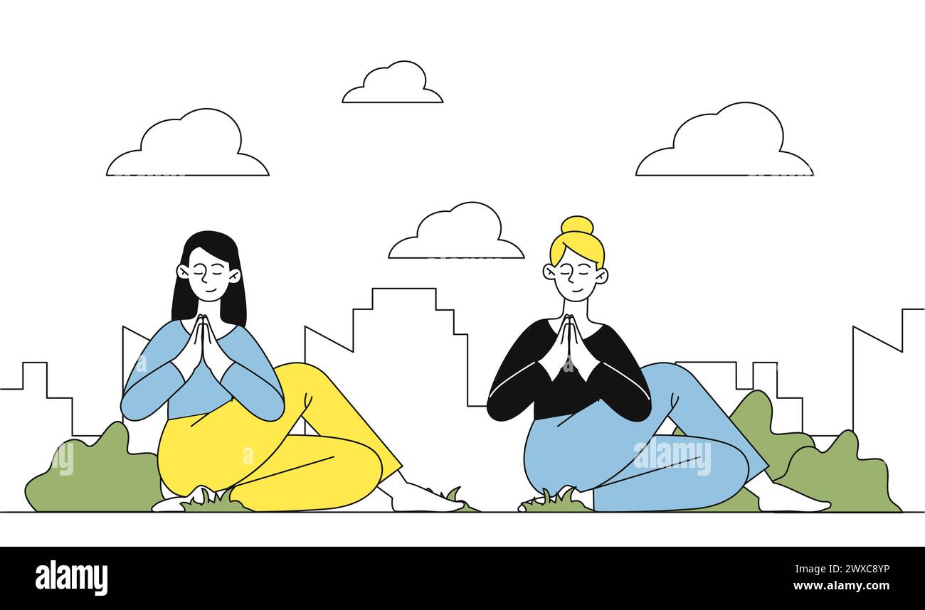 Outdoor exercise class Stock Vector Images - Alamy