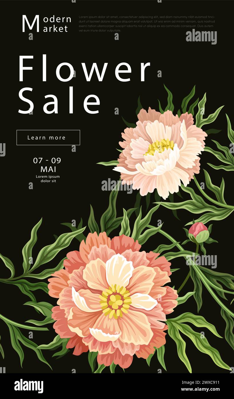 Vintage flowers poster vector concept Stock Vector Image & Art - Alamy