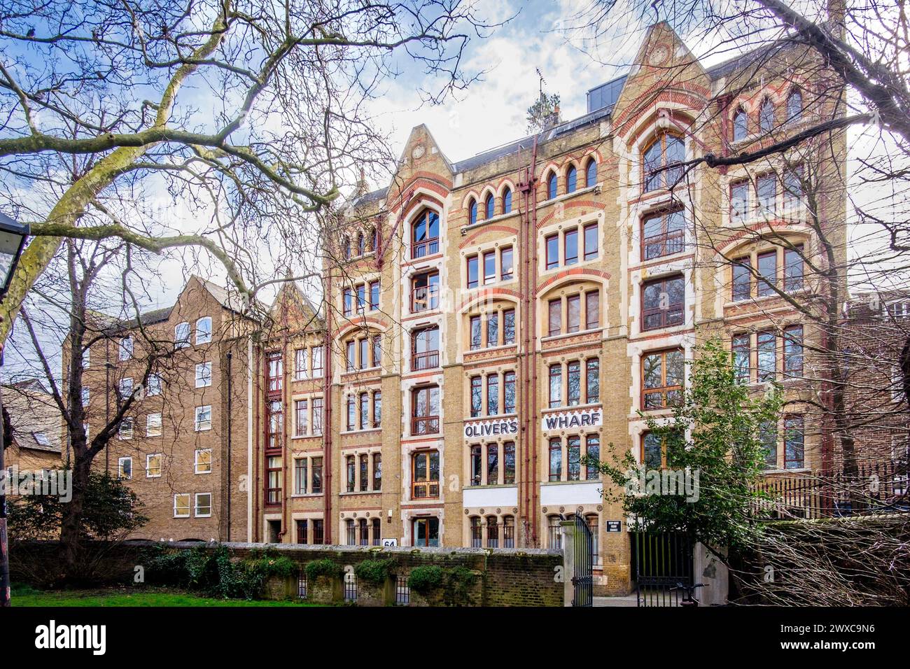 Oliver's Wharf, a Grade II listed apartment building and former ...