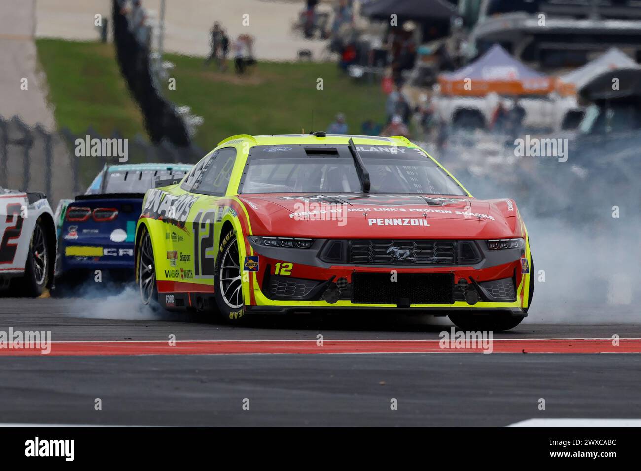 Austin, Tx, USA. 24th Mar, 2024. Ryan Blaney wrecks during the Focused ...