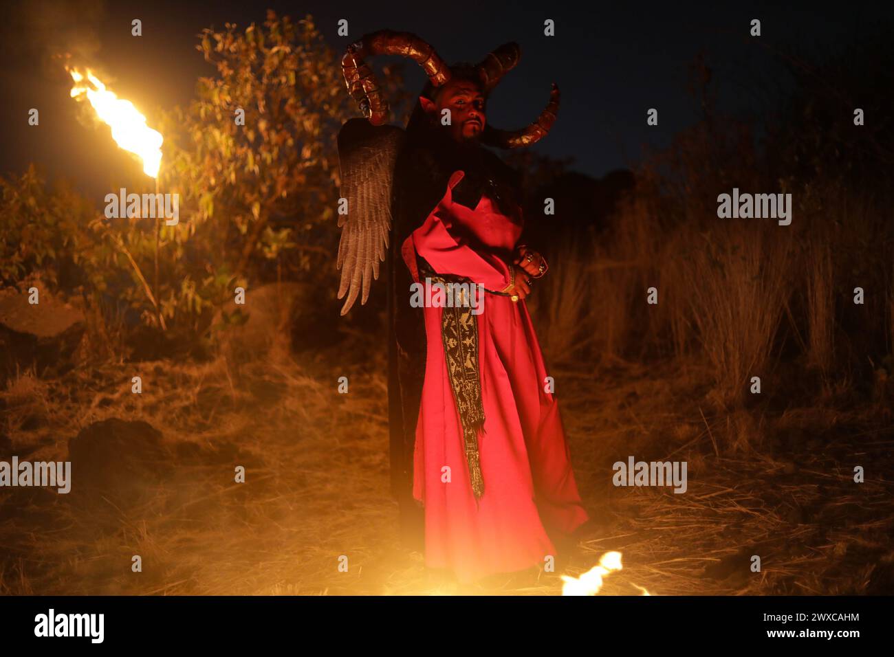 Non Exclusive: Actors take part during representation of the last ...
