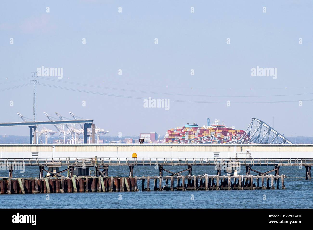 Baltimore, United States. 29th Mar, 2024. A view of the Dali cargo ...