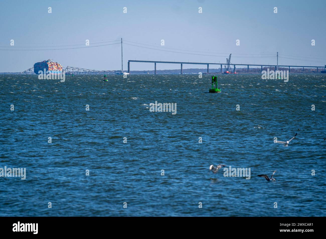 Baltimore, United States. 29th Mar, 2024. A view of the Dali cargo ...