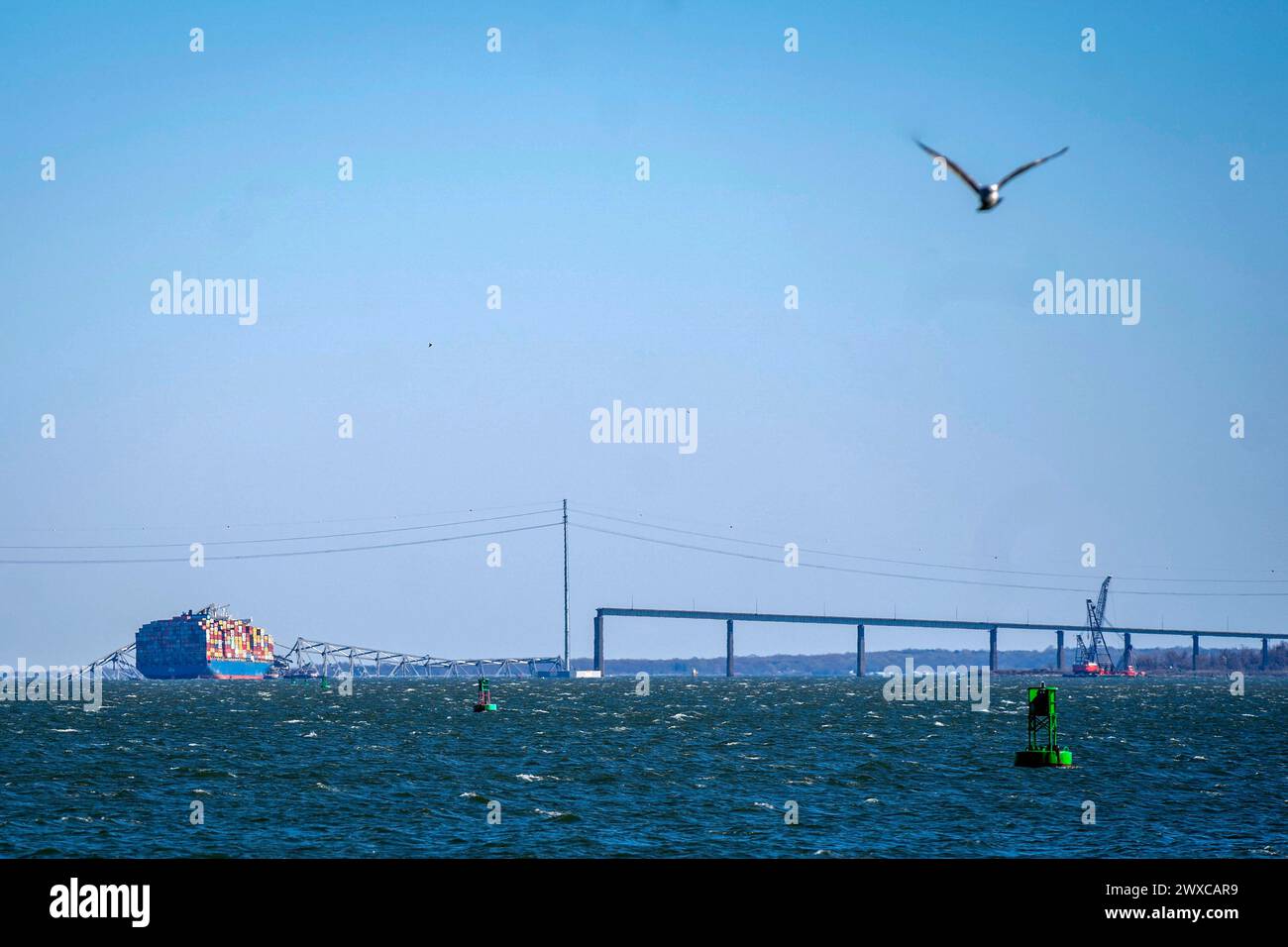 Baltimore, United States. 29th Mar, 2024. A view of the Dali cargo ...