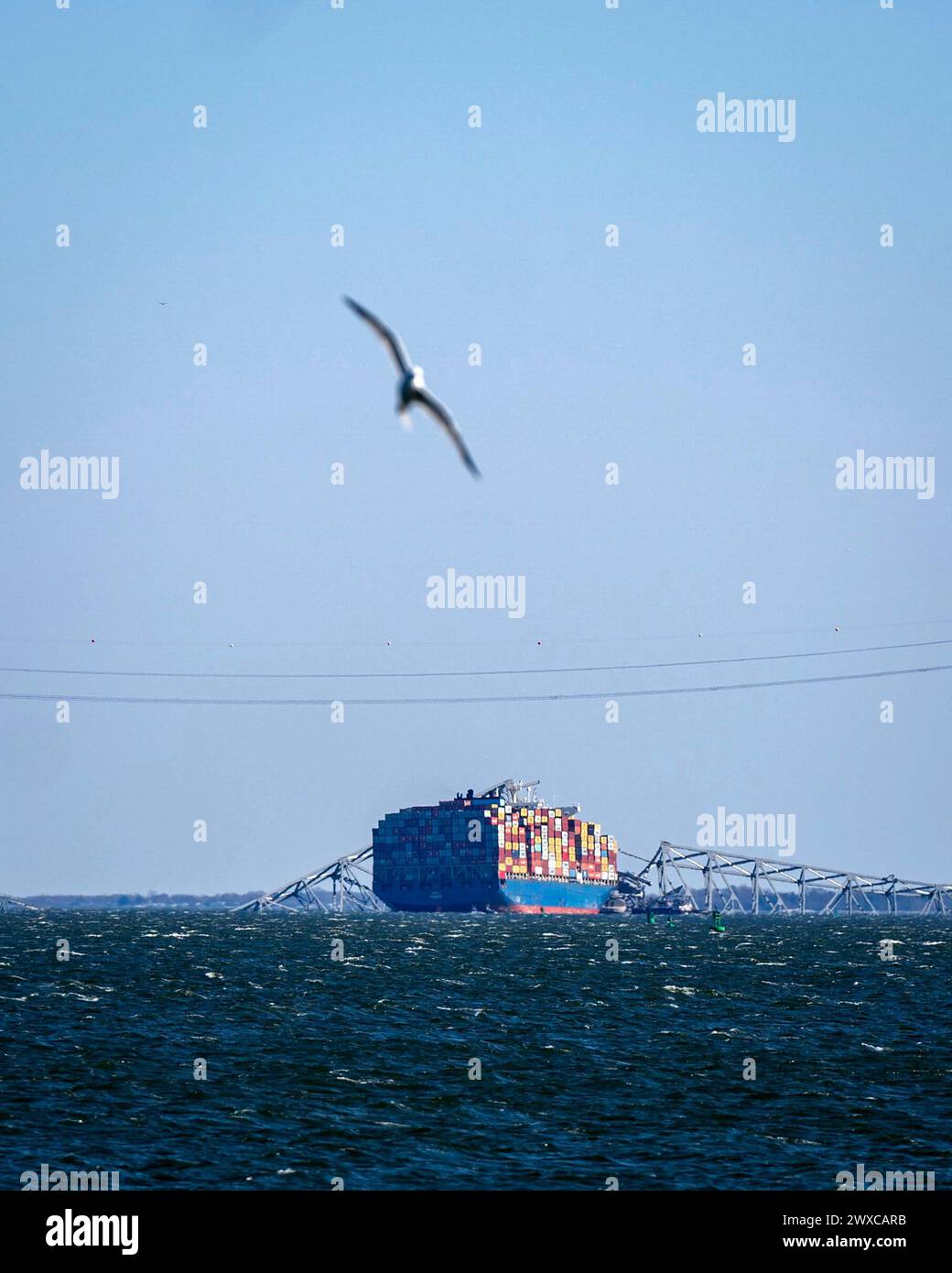 Baltimore, United States. 29th Mar, 2024. A view of the Dali cargo ...