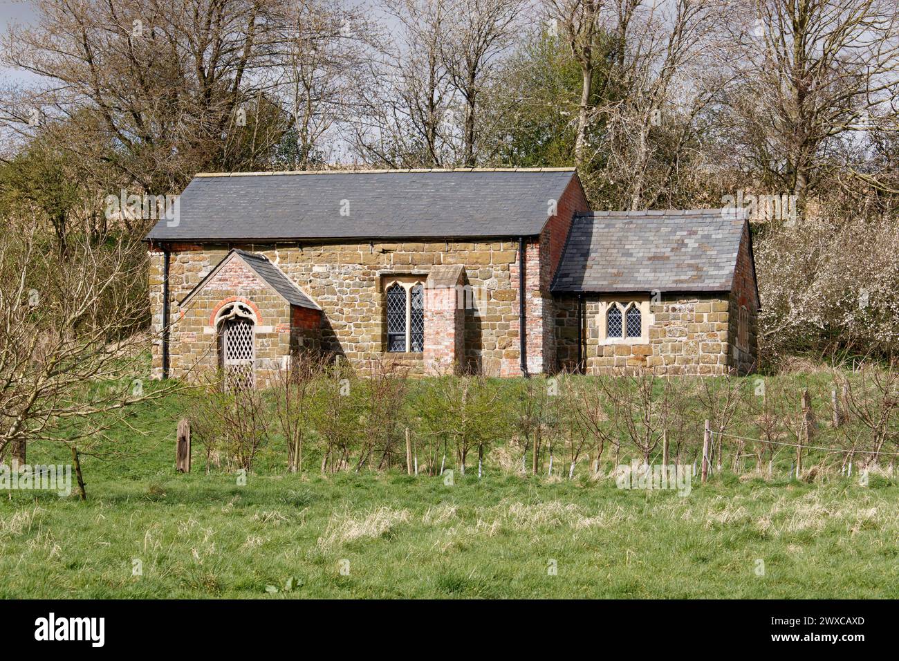 The Church of St John the Baptist in Sutterby, Lincolnshire. Supported ...
