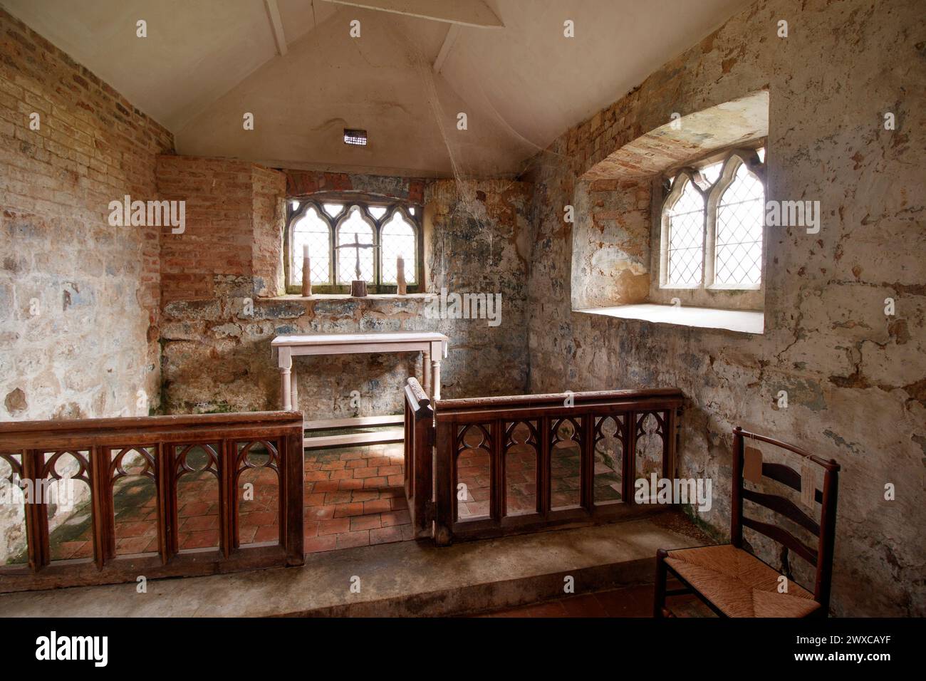 The Church of St John the Baptist in Sutterby, Lincolnshire. Supported ...