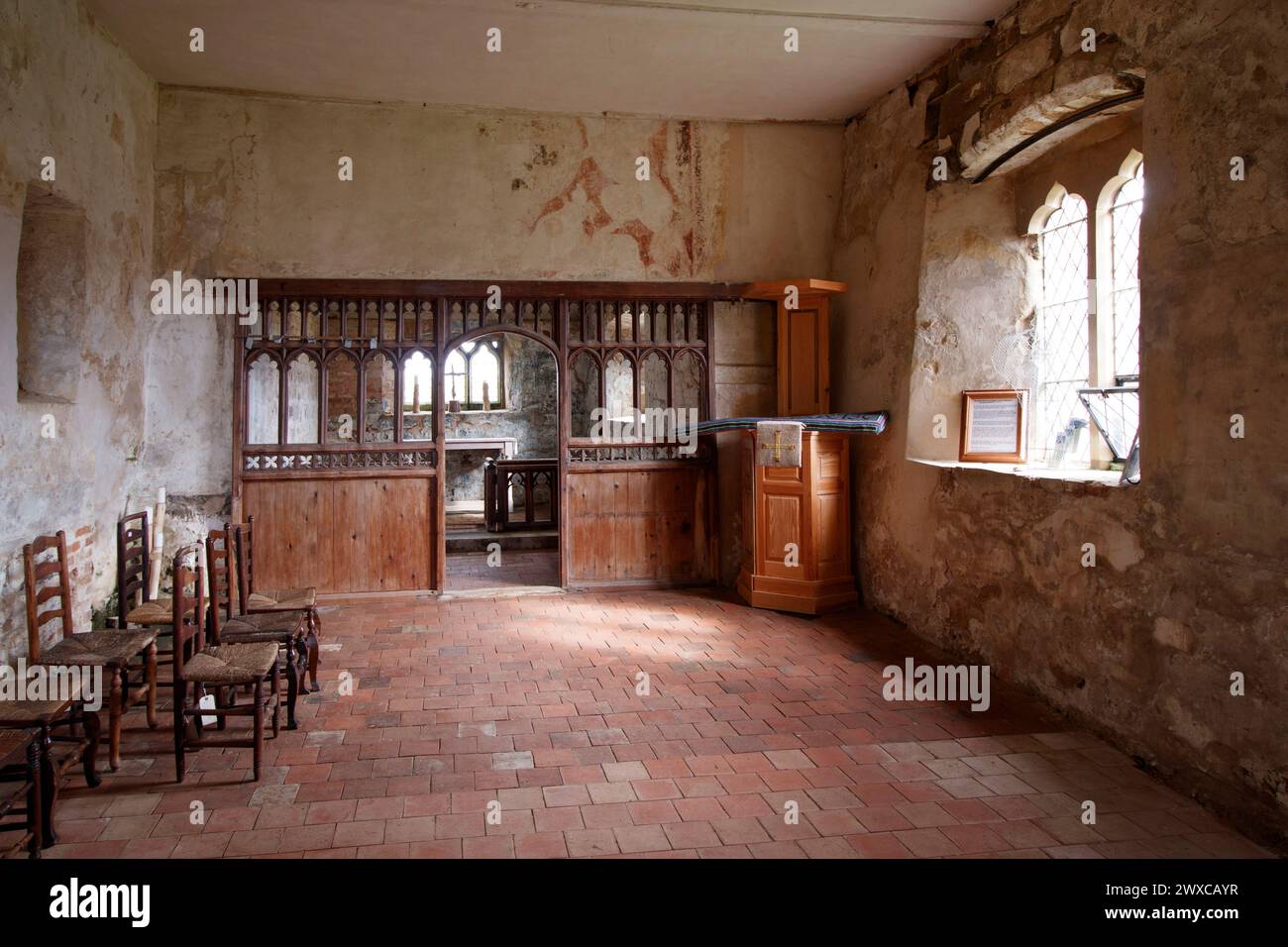The Church of St John the Baptist in Sutterby, Lincolnshire. Supported ...