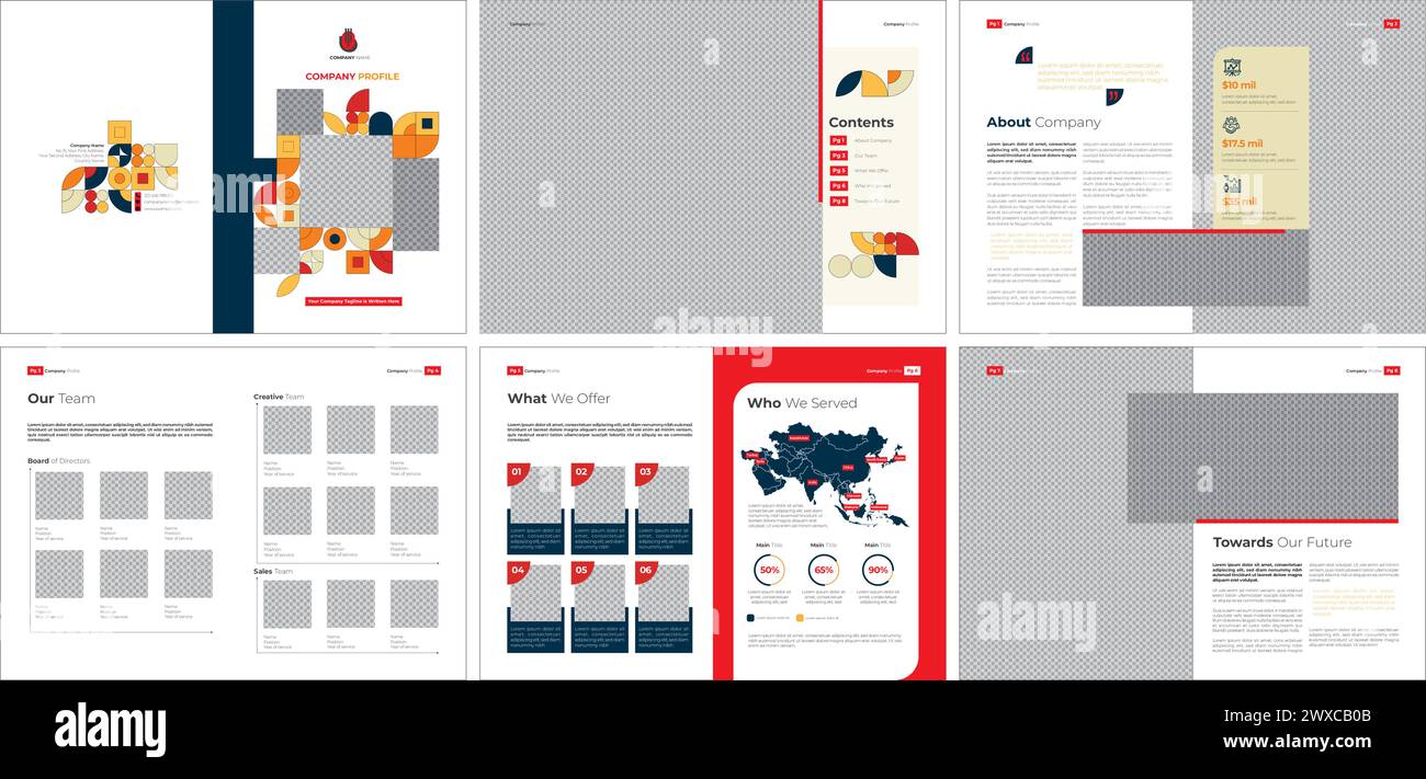 Corporate company profile. Multipurpose template with cover, back and ...