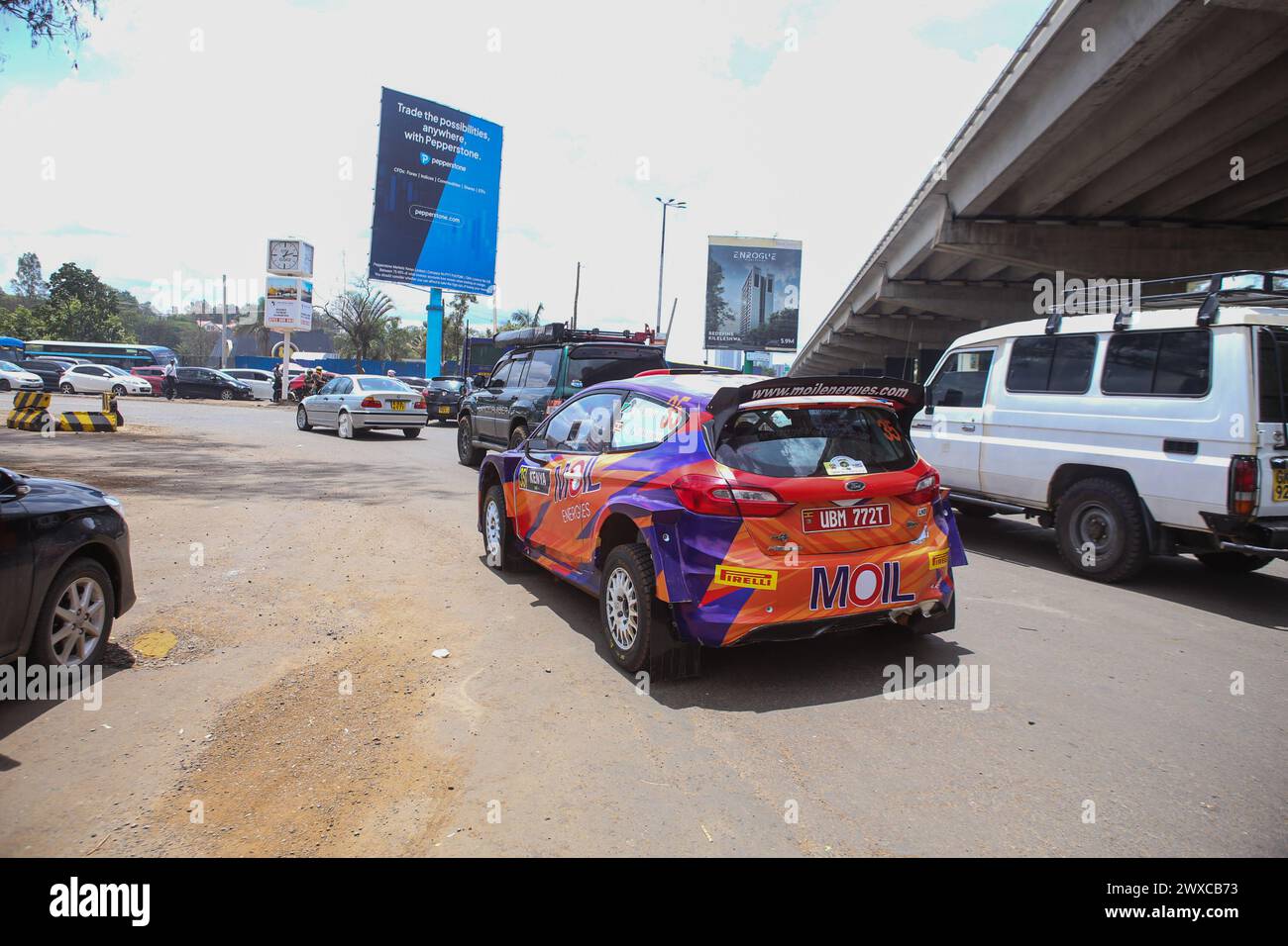 Rally car number 35 driven by Tanzanian Nasser Yasin and Ugandan ...