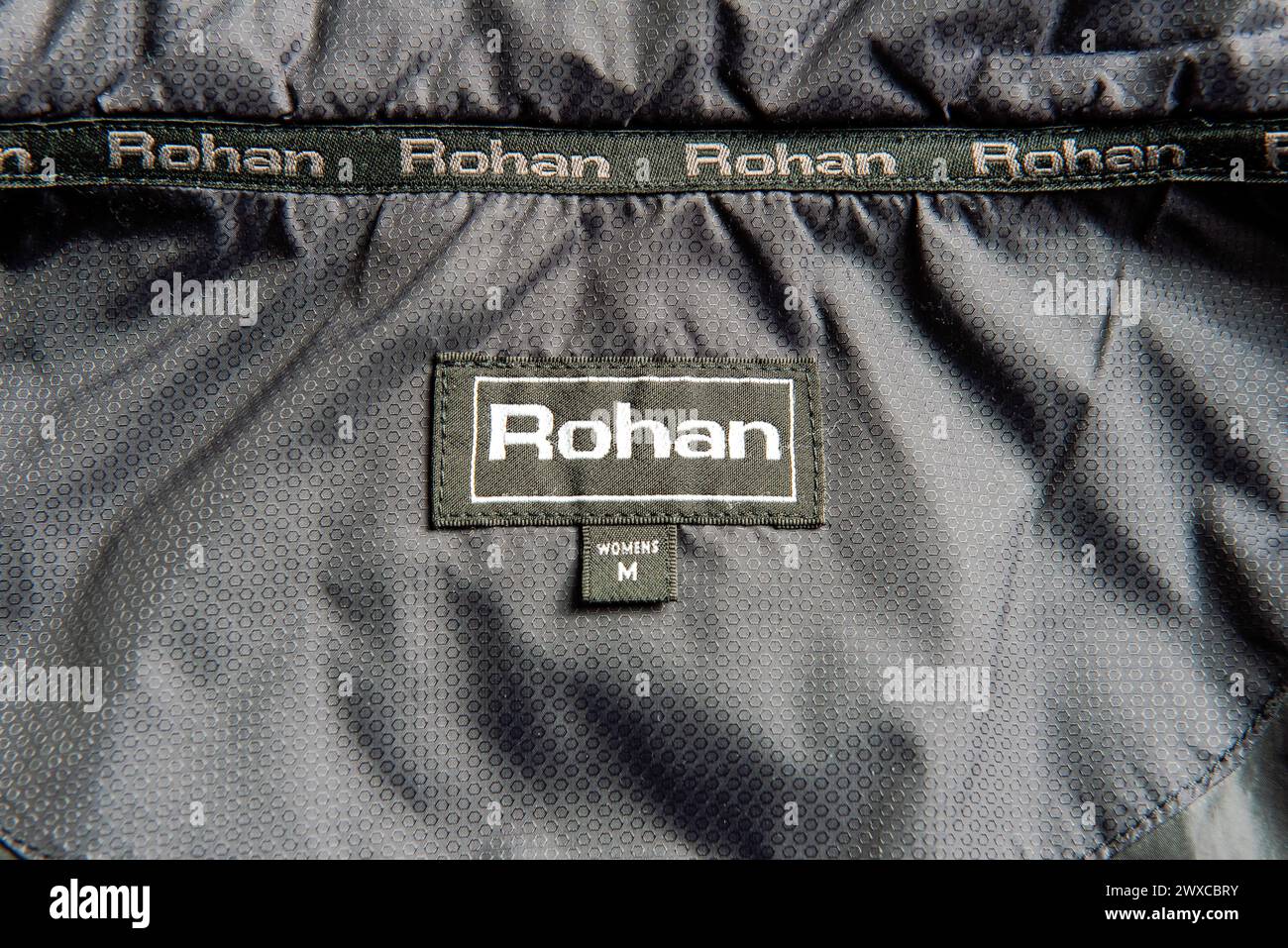 Label inside Rohan jacket Stock Photo - Alamy