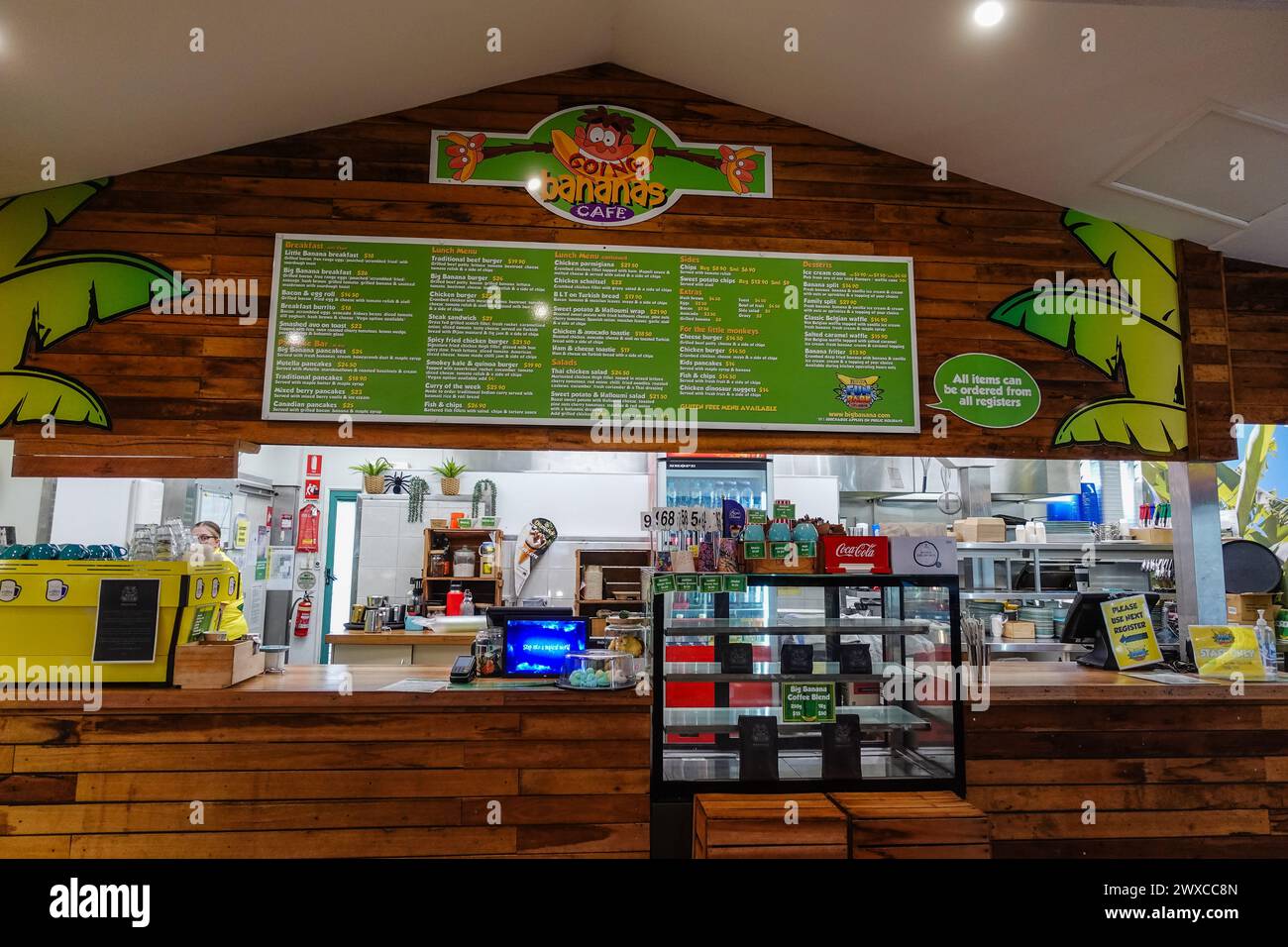 going banana cafe, inside big banana, an iconic tourist attraction in ...