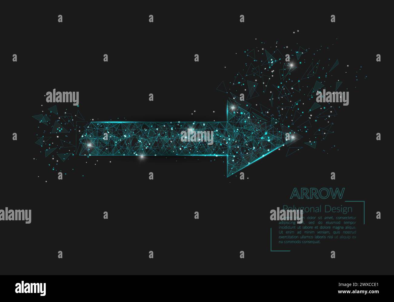 Abstract isolated image of arrow. Polygonal illustration looks like ...