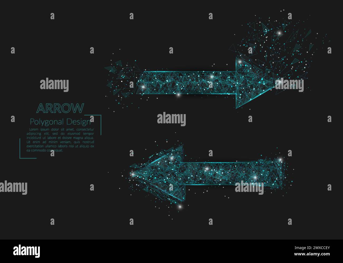 Abstract isolated image of arrow. Polygonal illustration looks like ...