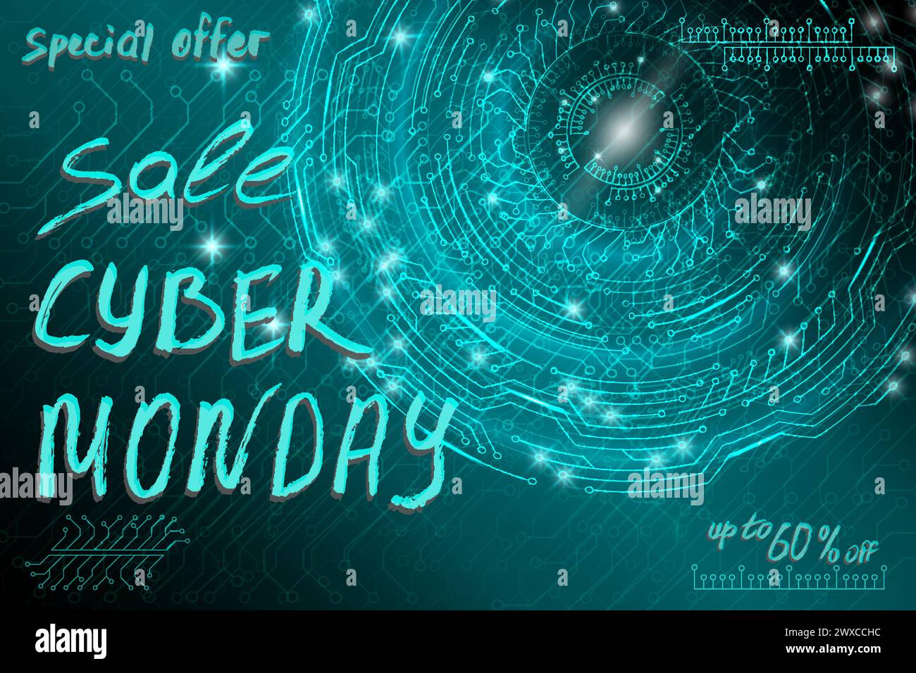 Blue futuristic technological background in cyberpunk style. Cyber ...
