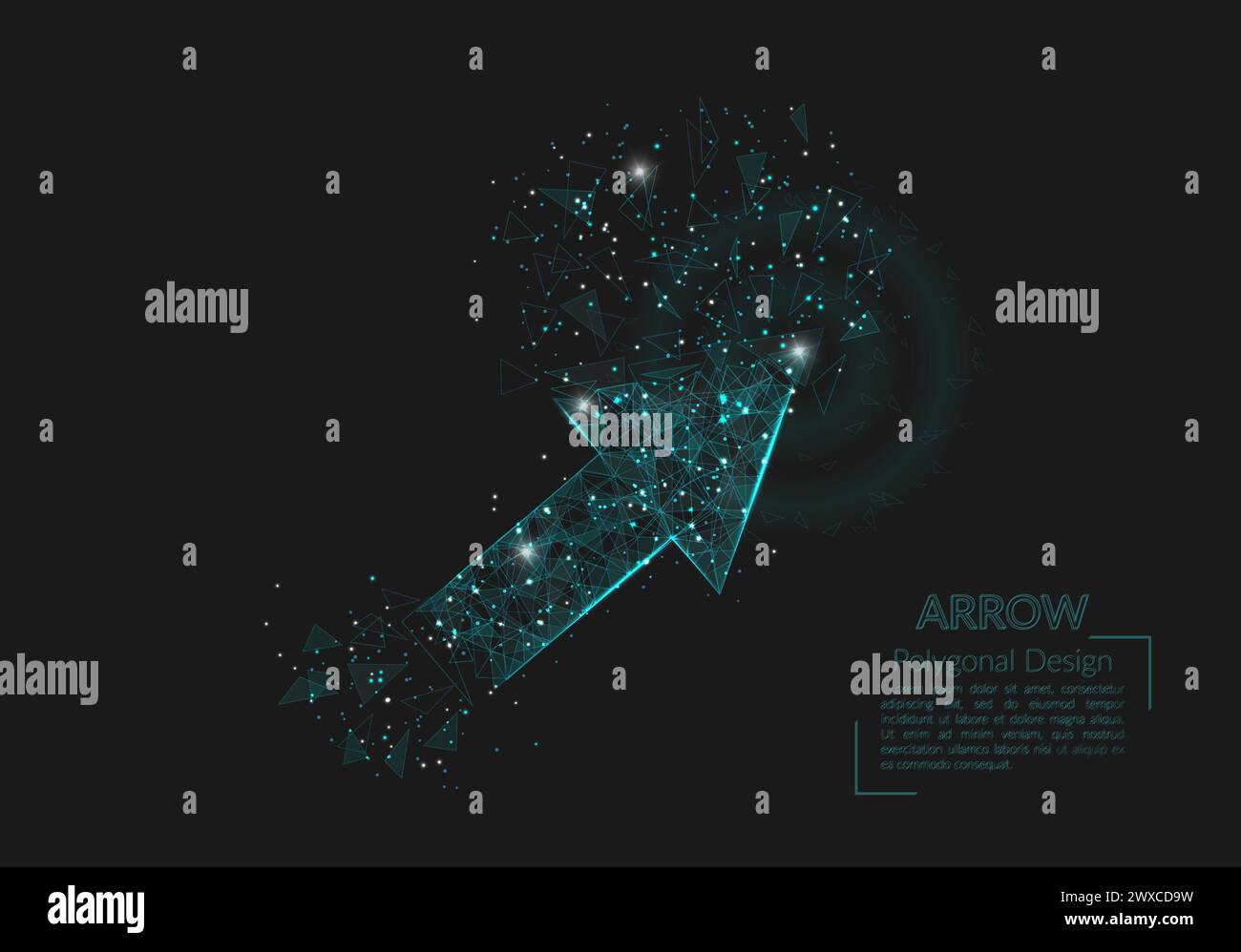 Abstract isolated image of arrow. Polygonal illustration looks like ...