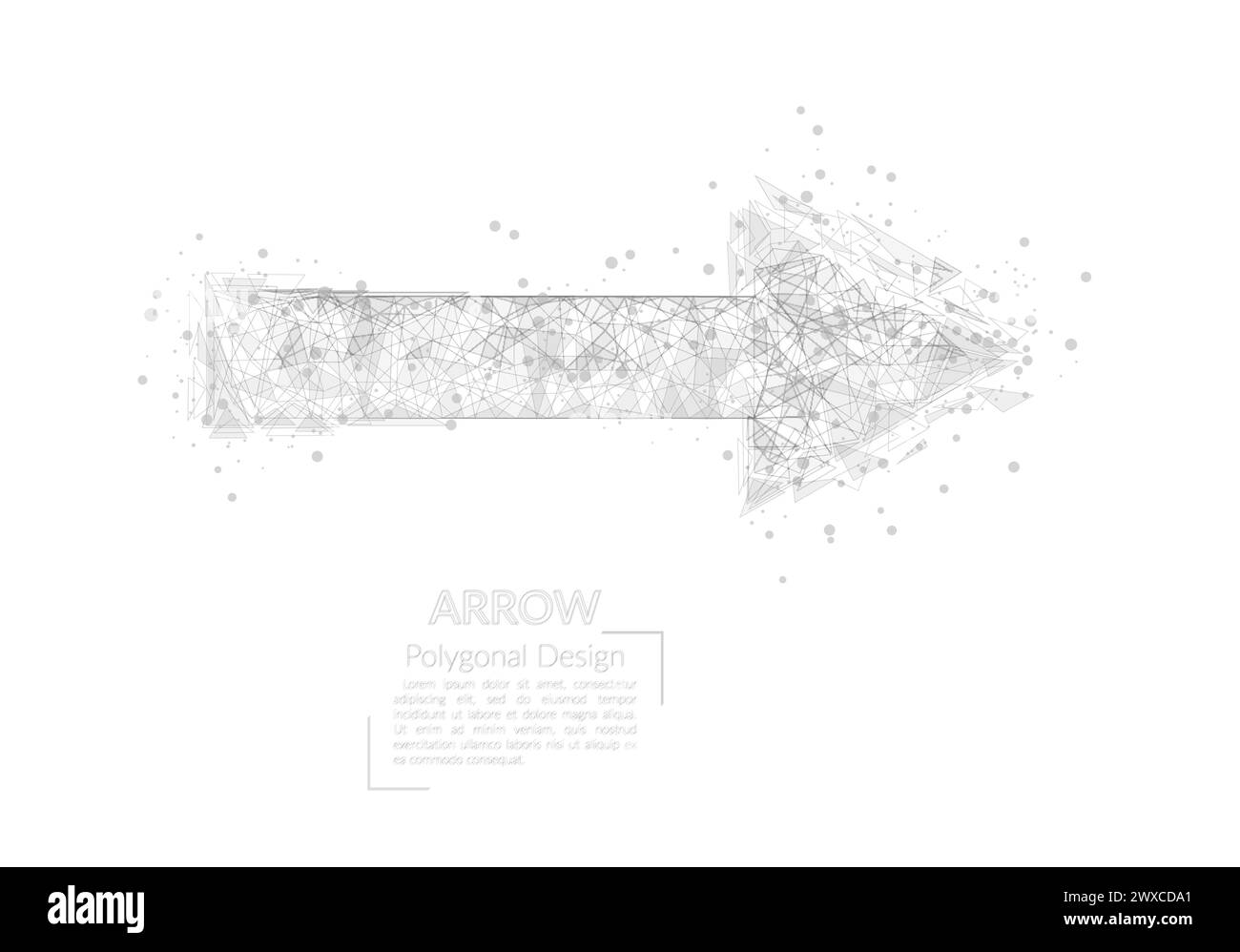 Abstract isolated image of arrow. Polygonal illustration looks like ...