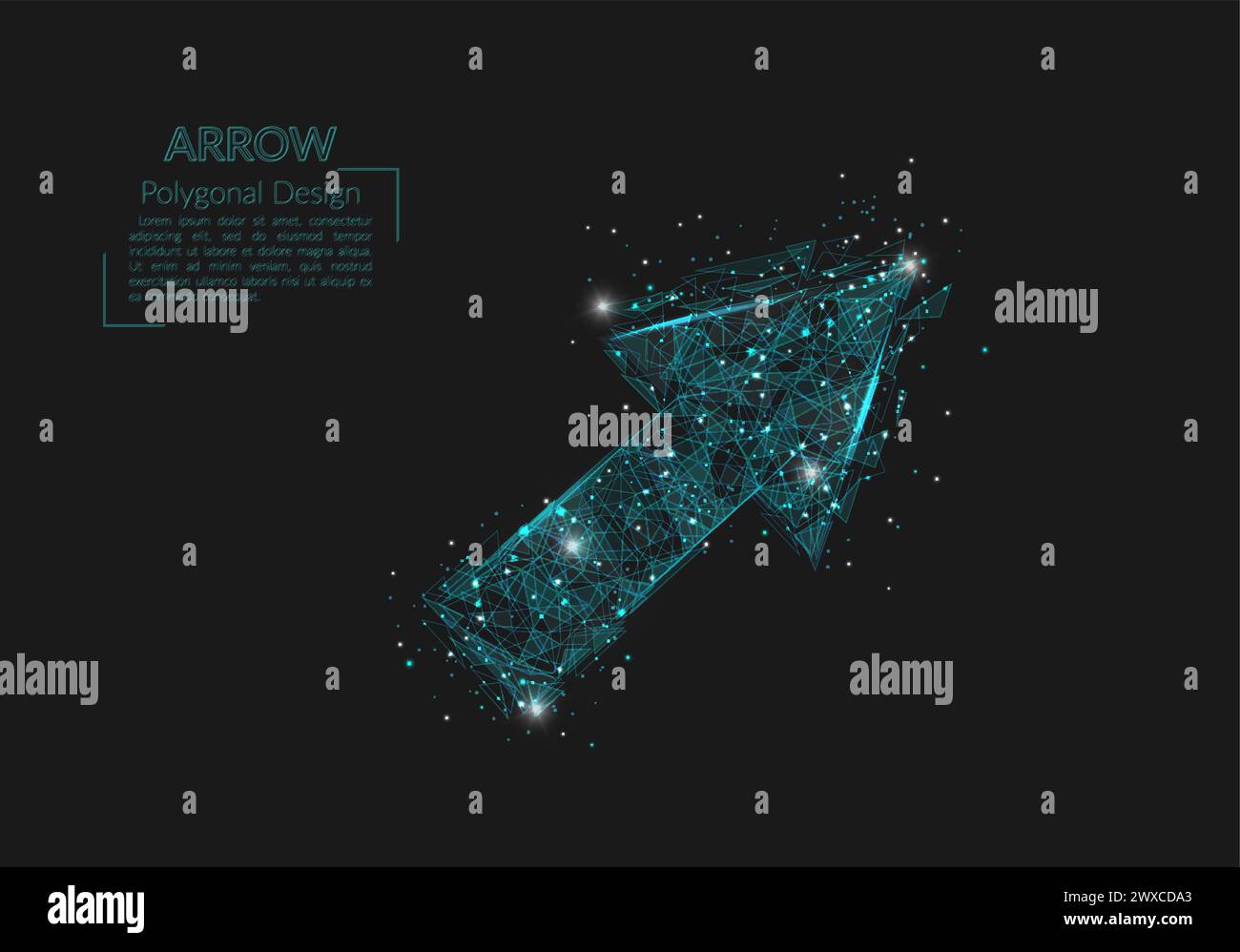 Abstract isolated image of arrow. Polygonal illustration looks like ...