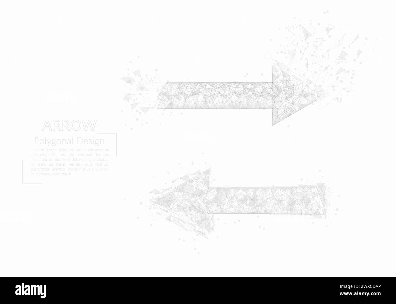 Abstract isolated image of arrow. Polygonal illustration looks like ...