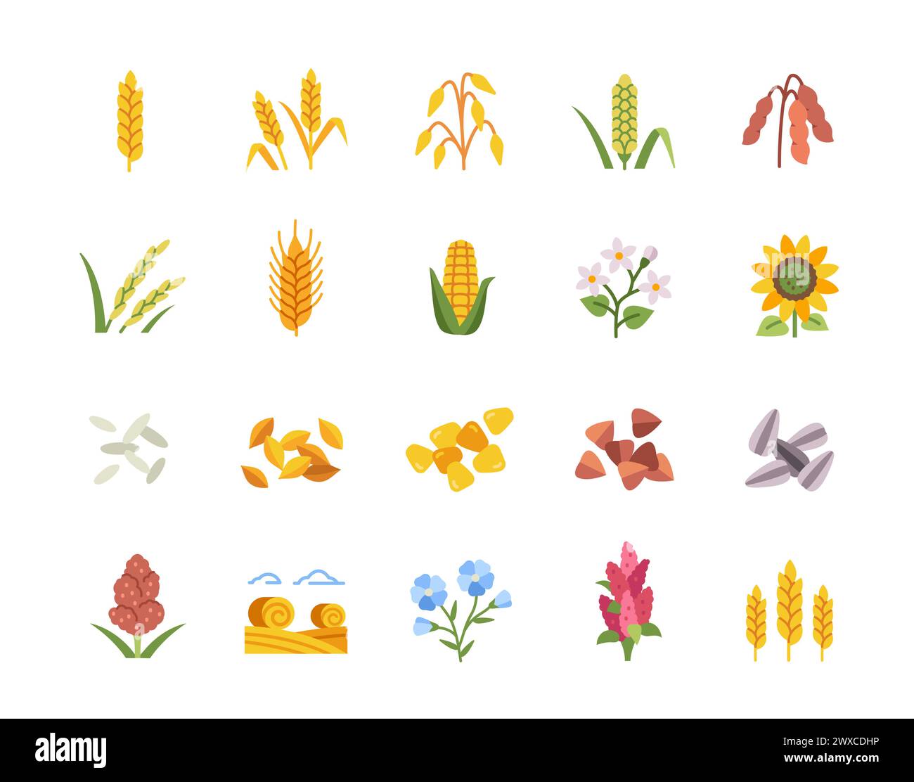 Vector Set of cereals icons Stock Vector Image & Art - Alamy