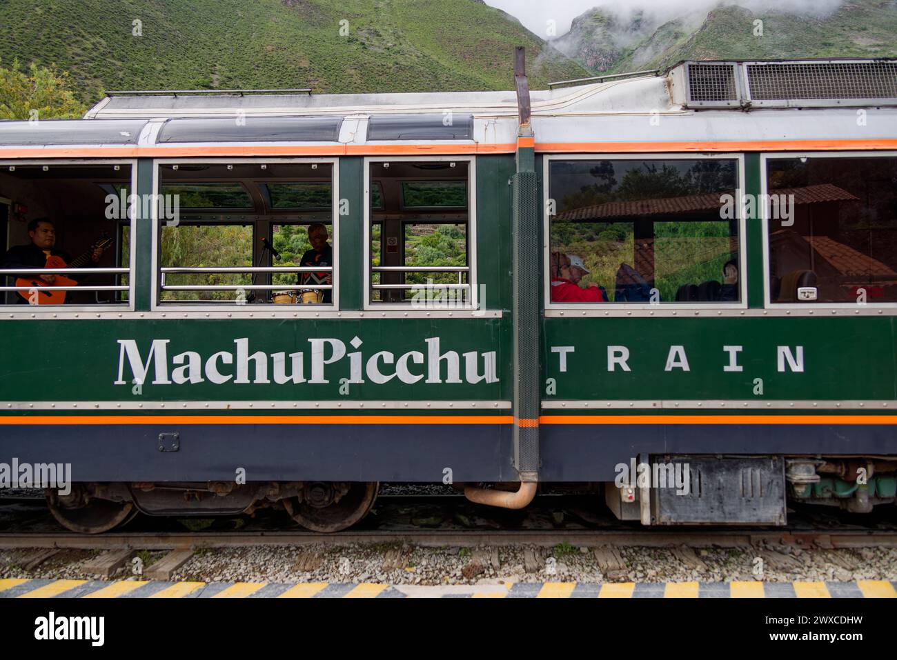 Aguas Calientes, Peru. 6th Jan, 2024. The train that takes visitors to ...