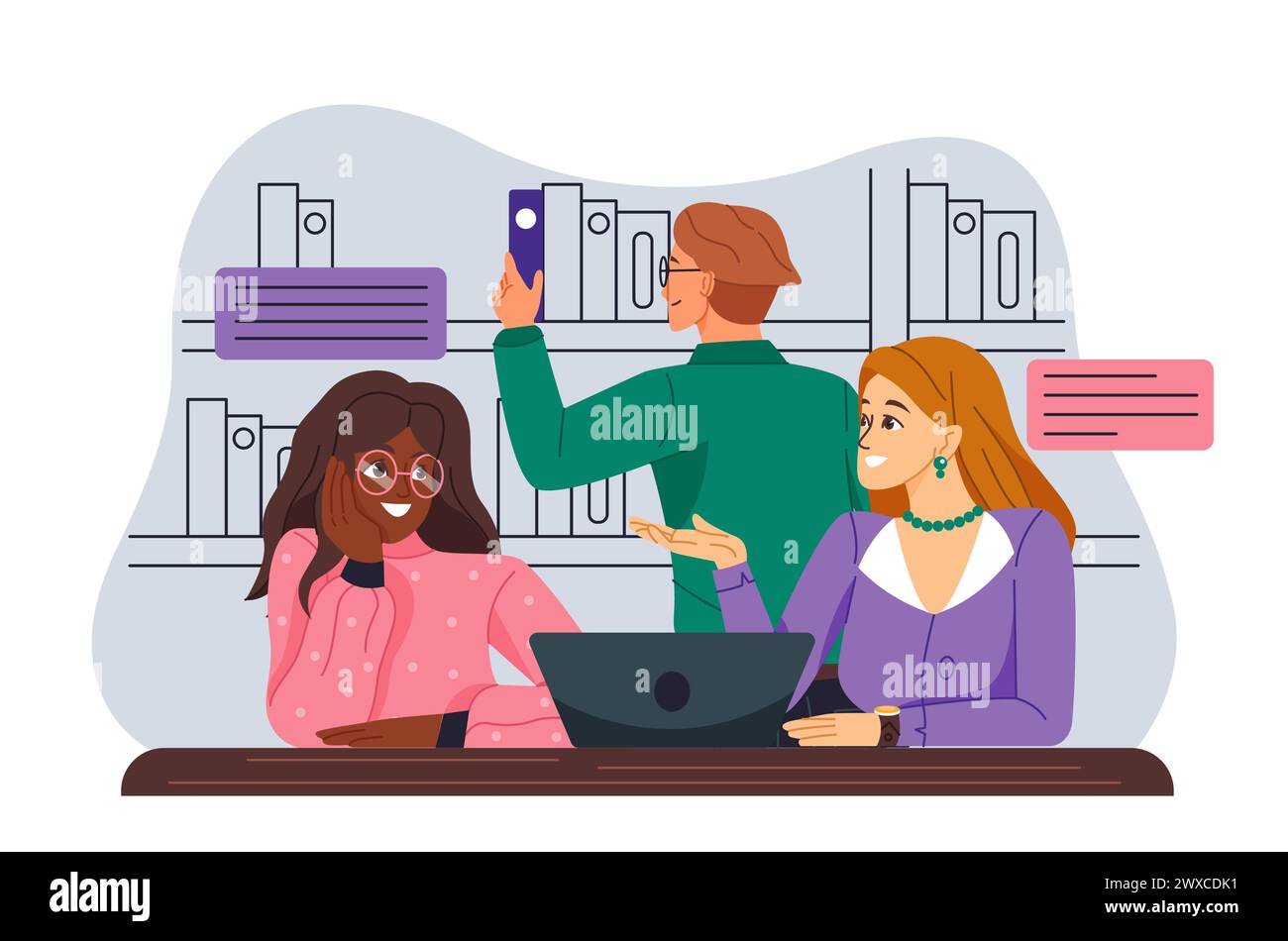 People study and learn vector illustration Stock Vector Image & Art - Alamy