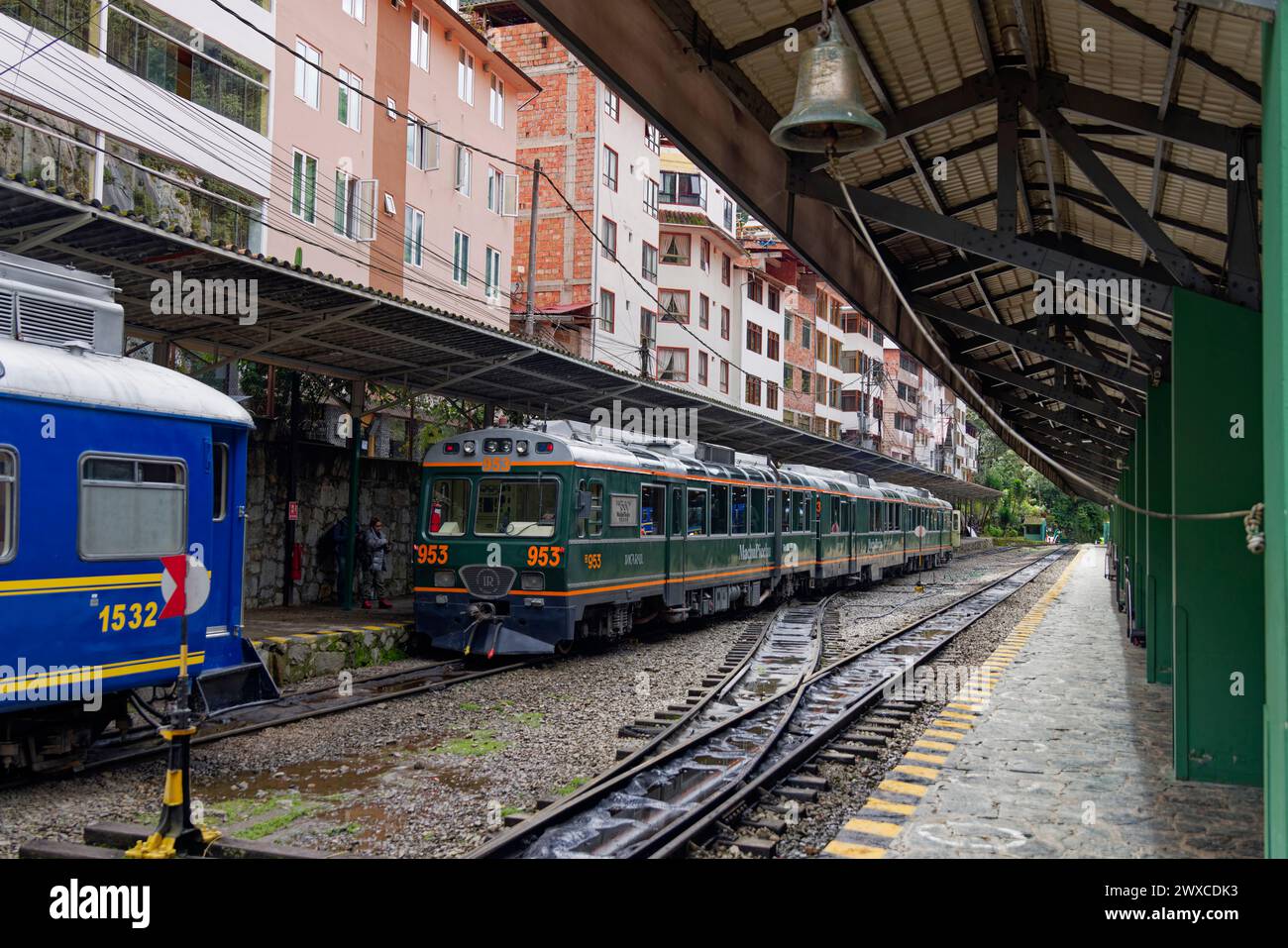 Aguas Calientes, Peru. 6th Jan, 2024. The train that takes visitors to ...