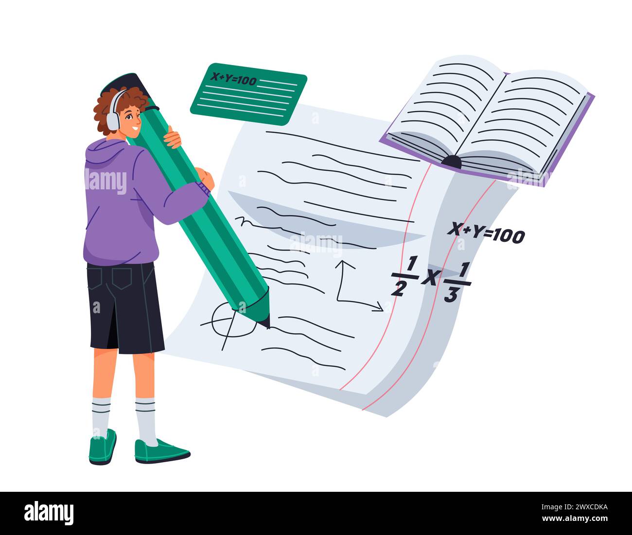 Person study and learn vector illustration Stock Vector Image & Art - Alamy