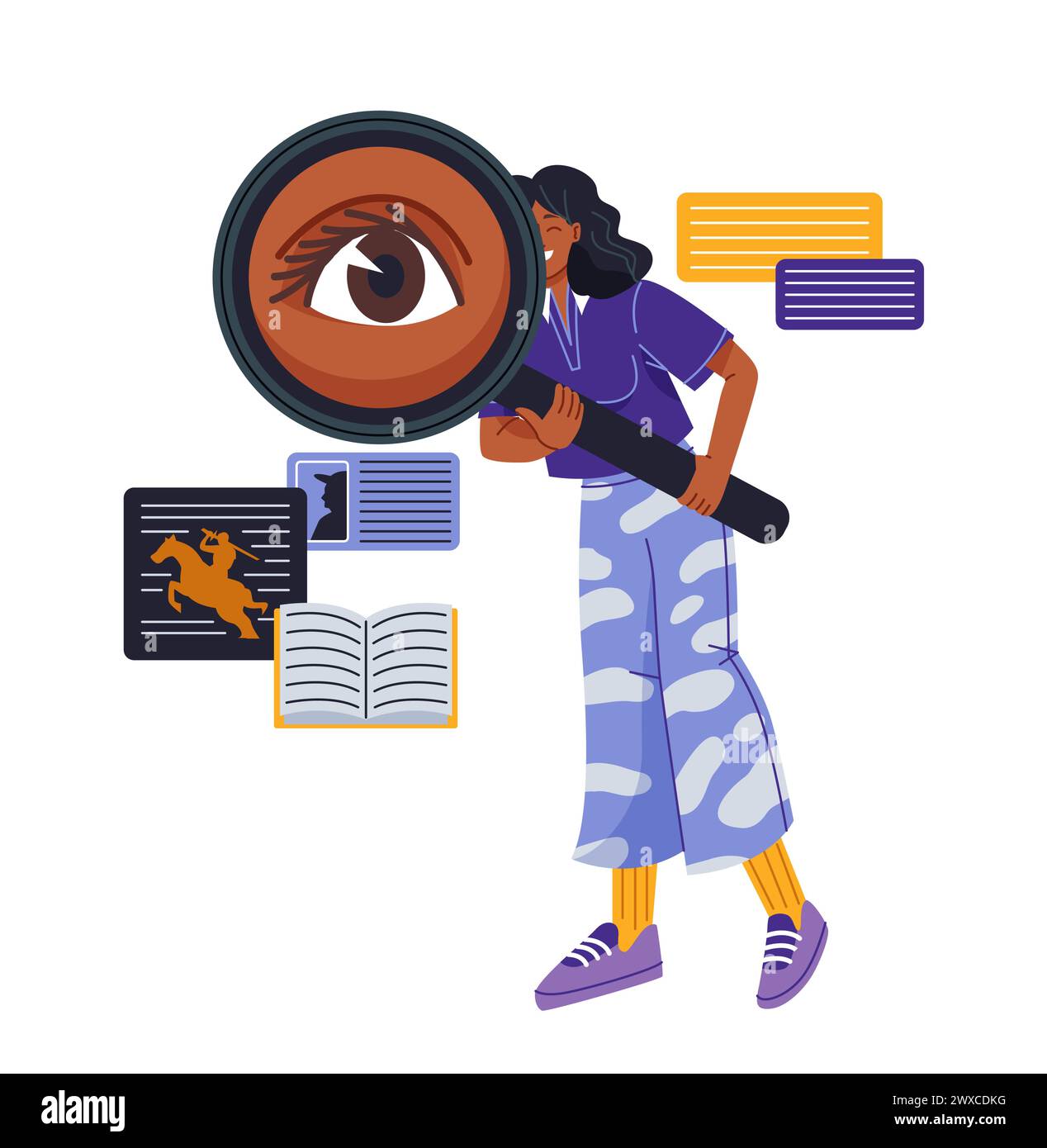 Person study and learn vector illustration Stock Vector Image & Art - Alamy