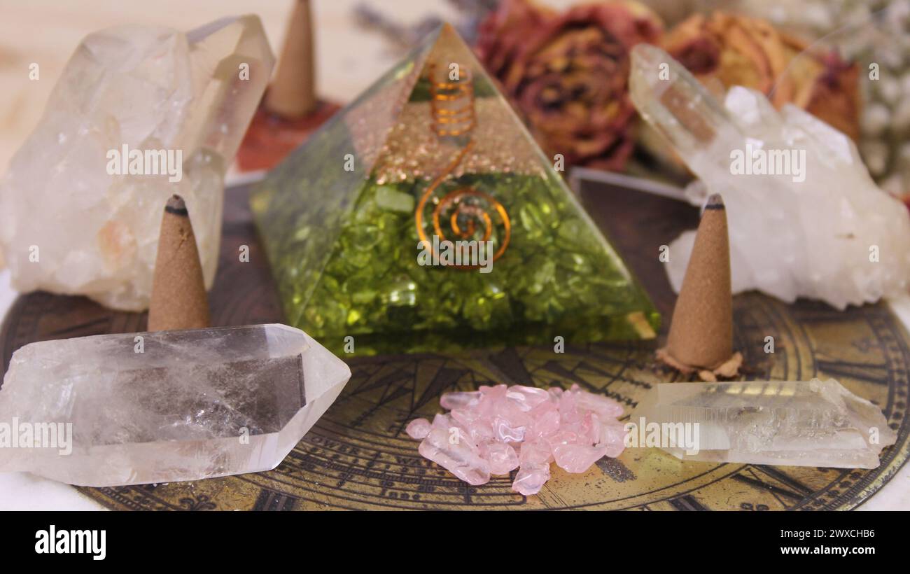 Pyramid crystals dried flowers on hi-res stock photography and images ...