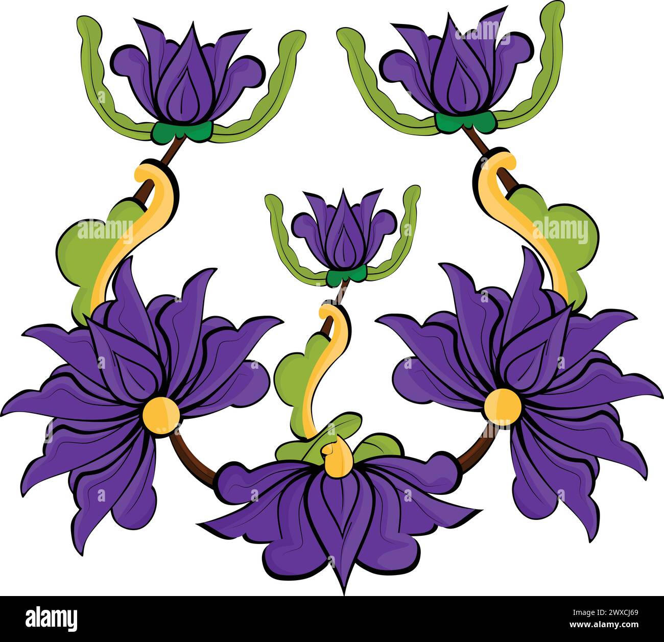 Nymphaea waterlily Stock Vector Images - Alamy