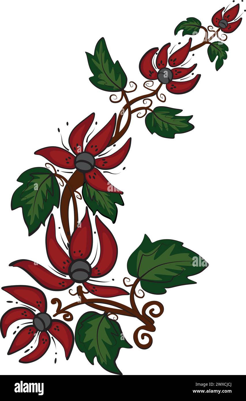 Red lily garden Stock Vector Images - Alamy