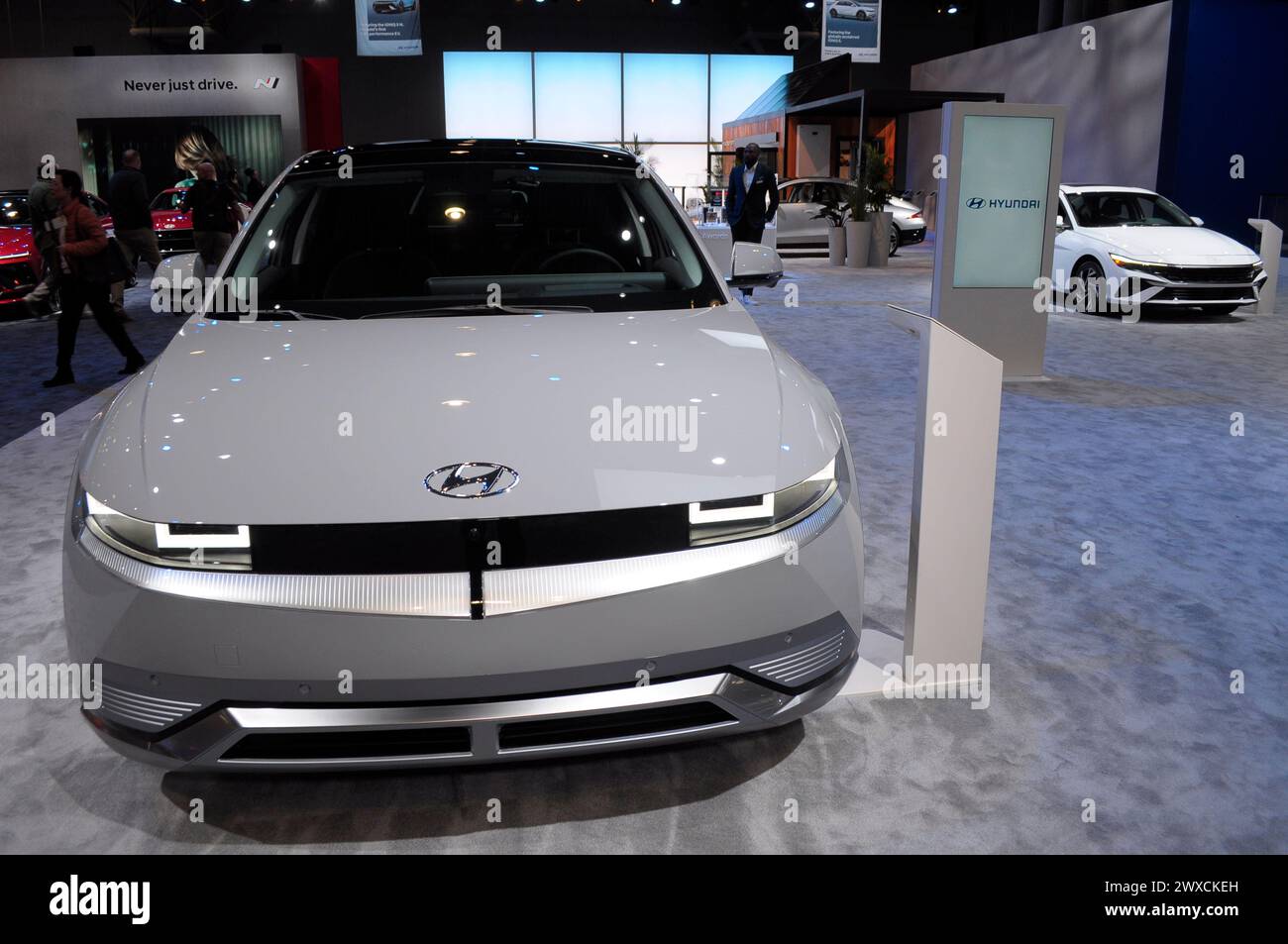 New York, United States. 28th Mar, 2024. A Hyundai IONIQ 5 vehicle is ...