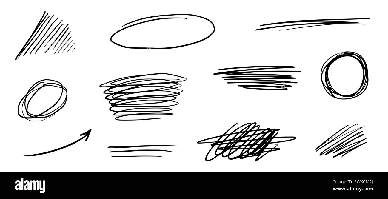 Scratch pen line scribble pencil vector. Scratch texture, pen line ...
