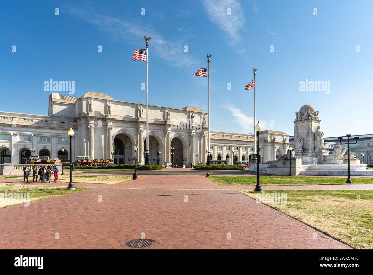 Washington DC – US – Mar 22, 2024 Iconic Columbus Circle plaza in front ...
