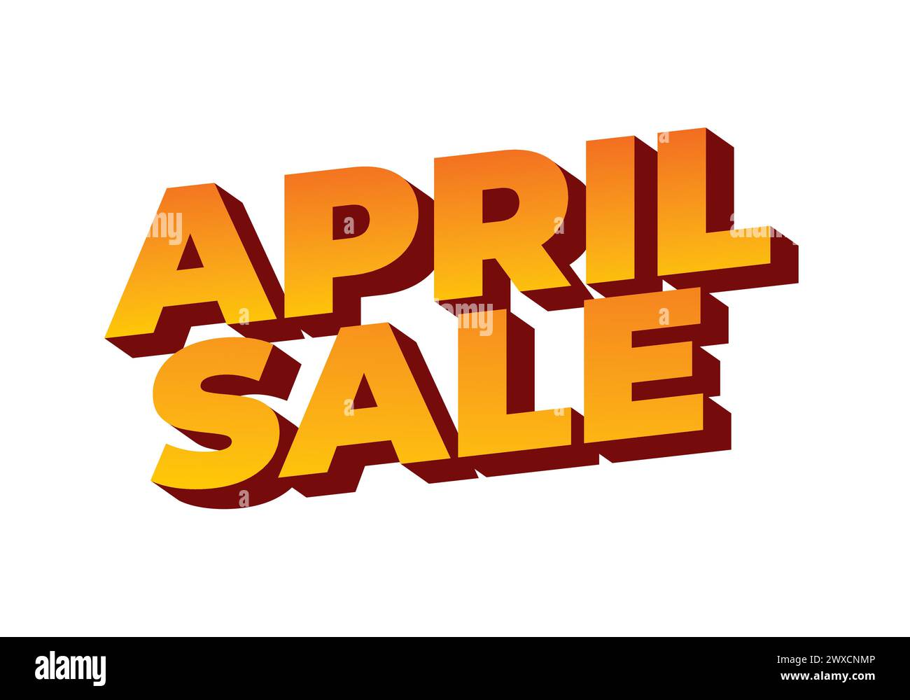 April sale. Text effect design in 3 dimension style Stock Vector Image ...