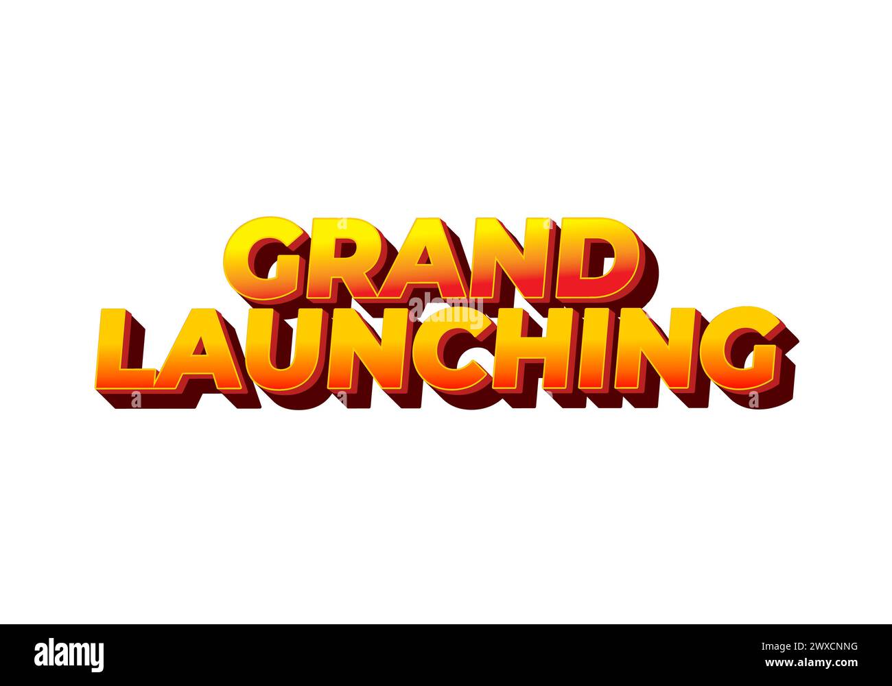 Grand launching. Text effect design in yellow red colors Stock Vector ...