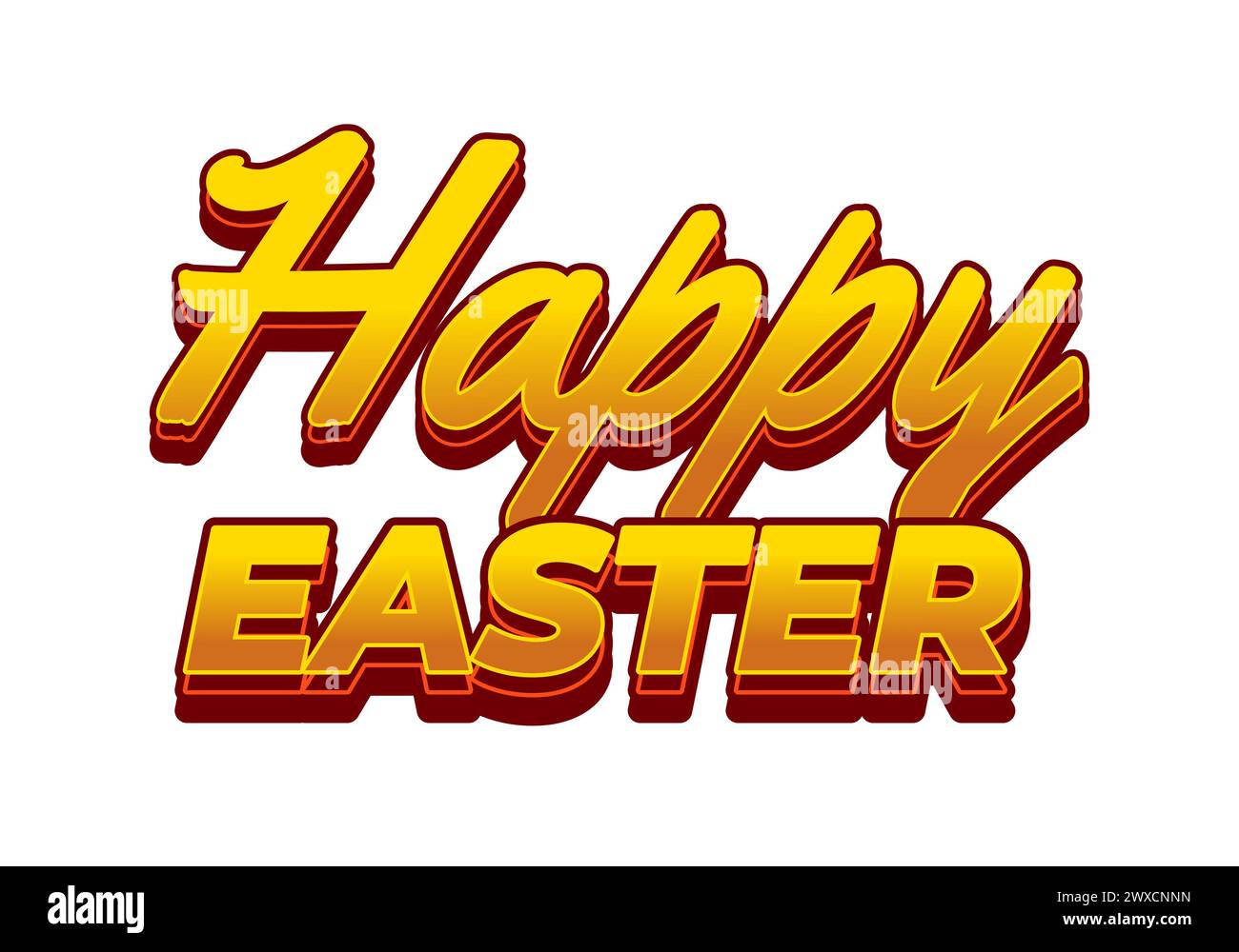 Happy easter. Text effect banner design in eye catching colors and 3 ...