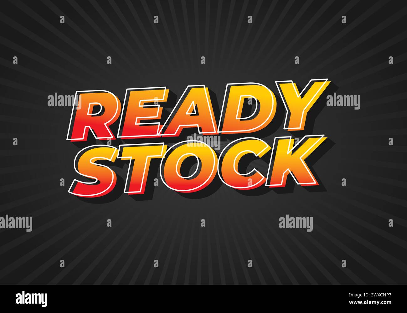 Ready stock. Text effect design in 3 dimension style in yellow red ...